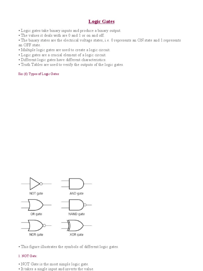 Logic Gates Explained | PDF | Logic Gate | Electronics