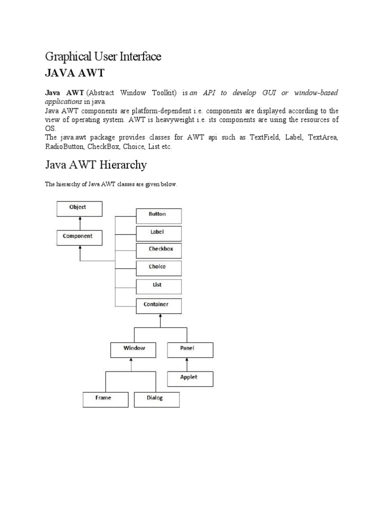 Graphical User Interface: Java Awt | Download Free PDF | Graphical User ...