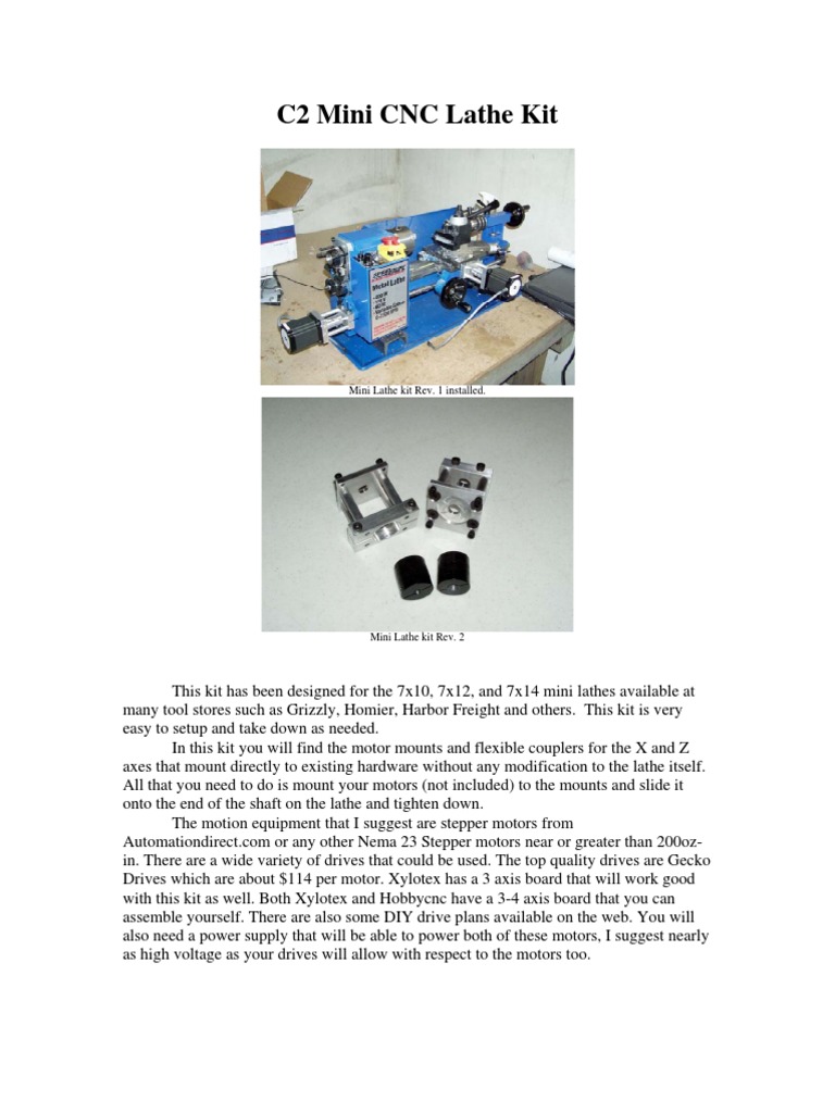 Mini Lathe CNC Conversion | PDF | Numerical Control | Manufactured Goods
