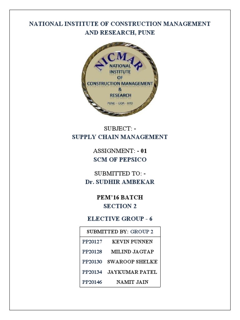 PEM - Sec 2 - L&SCM - Assignment 1 | PDF | Pepsi Co | Supply Chain
