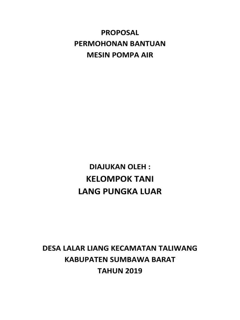 PROPOSAL POMPA | PDF