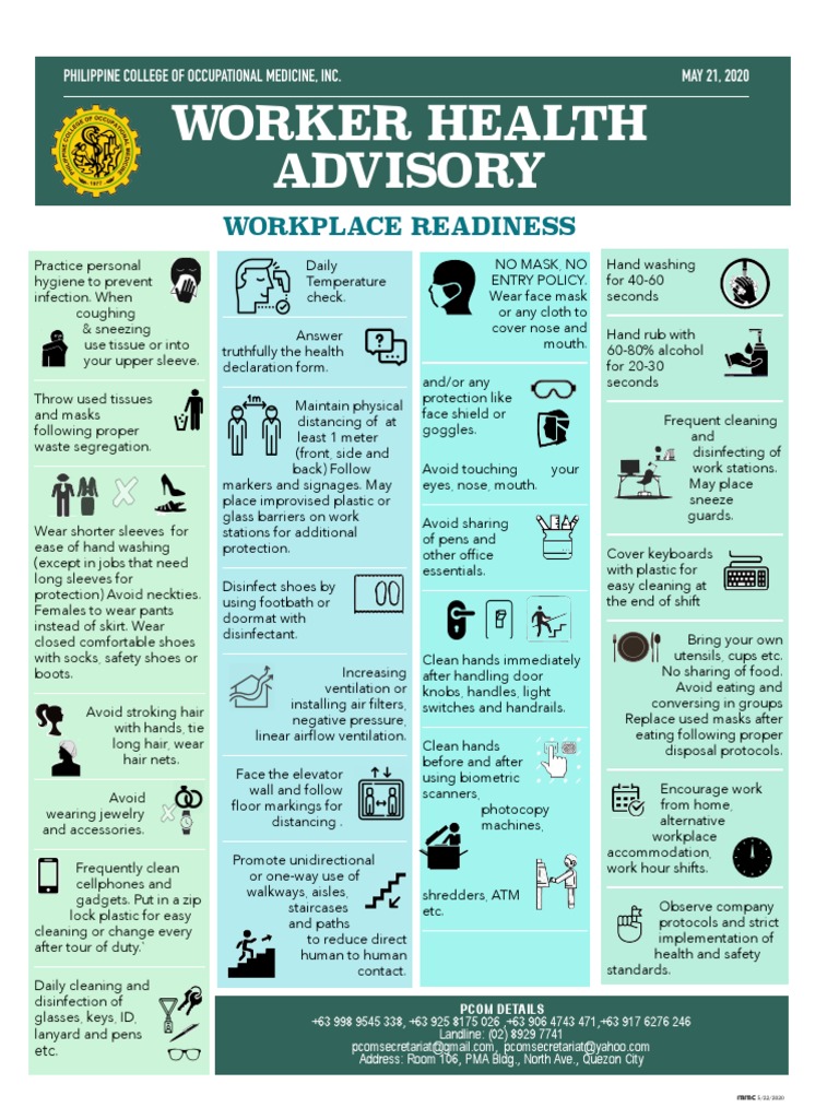 Workplace Readiness 2nd Infographics 0 | PDF | Hand Washing | Health ...