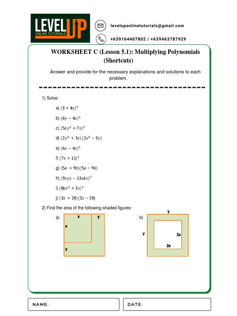 Multiplying Polynomials: A Step-by-Step Guide to Solving Various ...