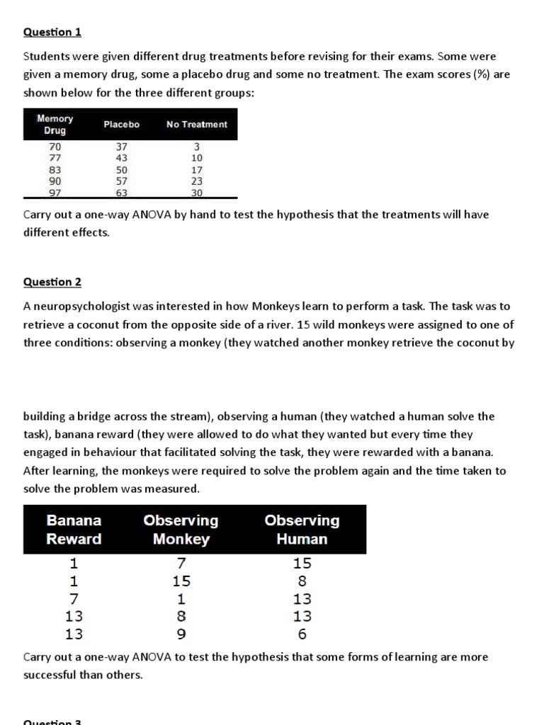 ANOVA Practice | PDF