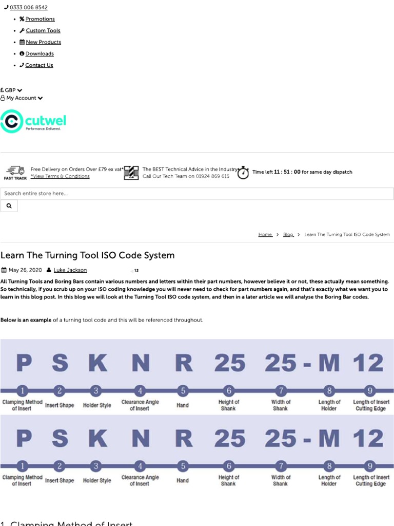 Iso Tool Nomenclature | PDF