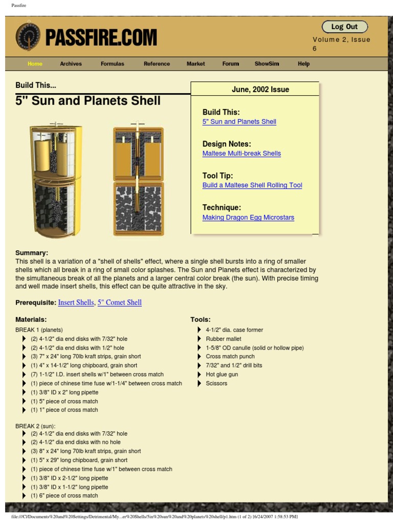 5in Sun and Planets Shell | PDF | Shell (Projectile) | Planets