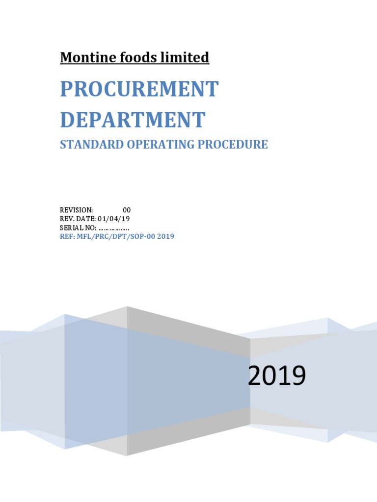 Procurement Sop | PDF | Procurement | Supply Chain