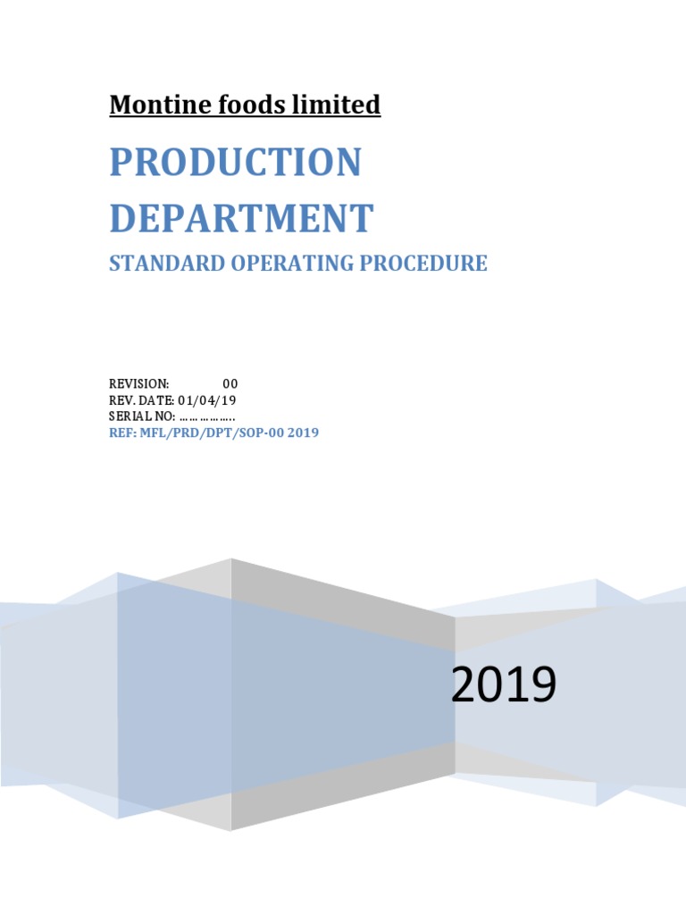 Production Sop | PDF | Quality Assurance | Fruit Preserves