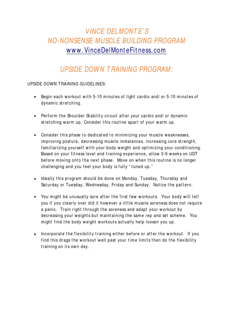 Upside Down Training Program | PDF | Anatomical Terms Of Motion ...