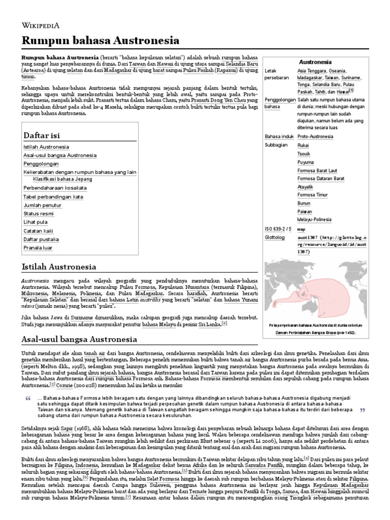 Rumpun Bahasa Austronesia - Wikipedia Bahasa Indonesia, Ensiklopedia ...