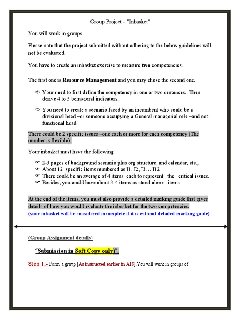 CBHRM Group Project Guidelines | PDF | Cognition