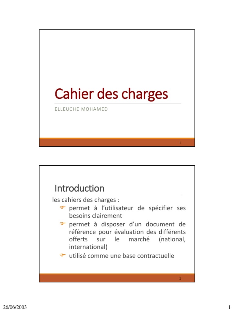 Cahier Des Charges | PDF | Affaires | Ordinateurs