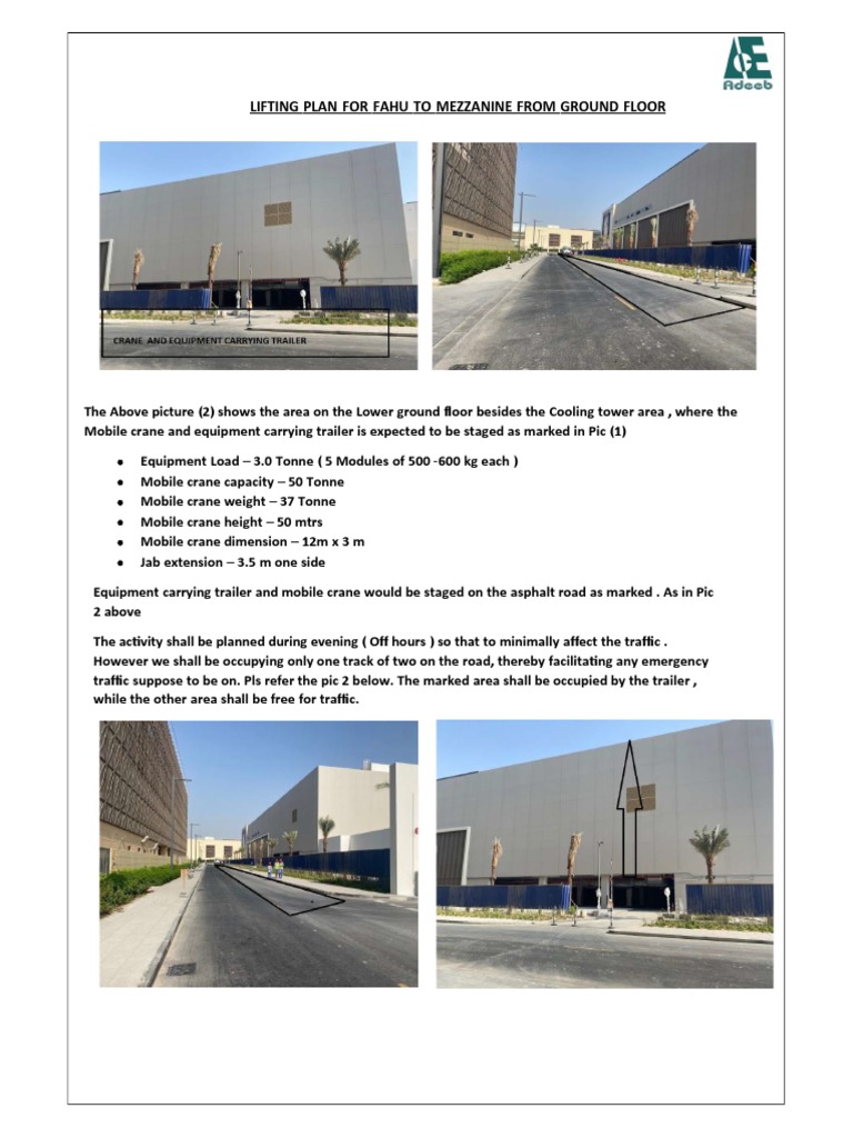 FAHU Lifting Plan: Ground to Mezzanine | PDF