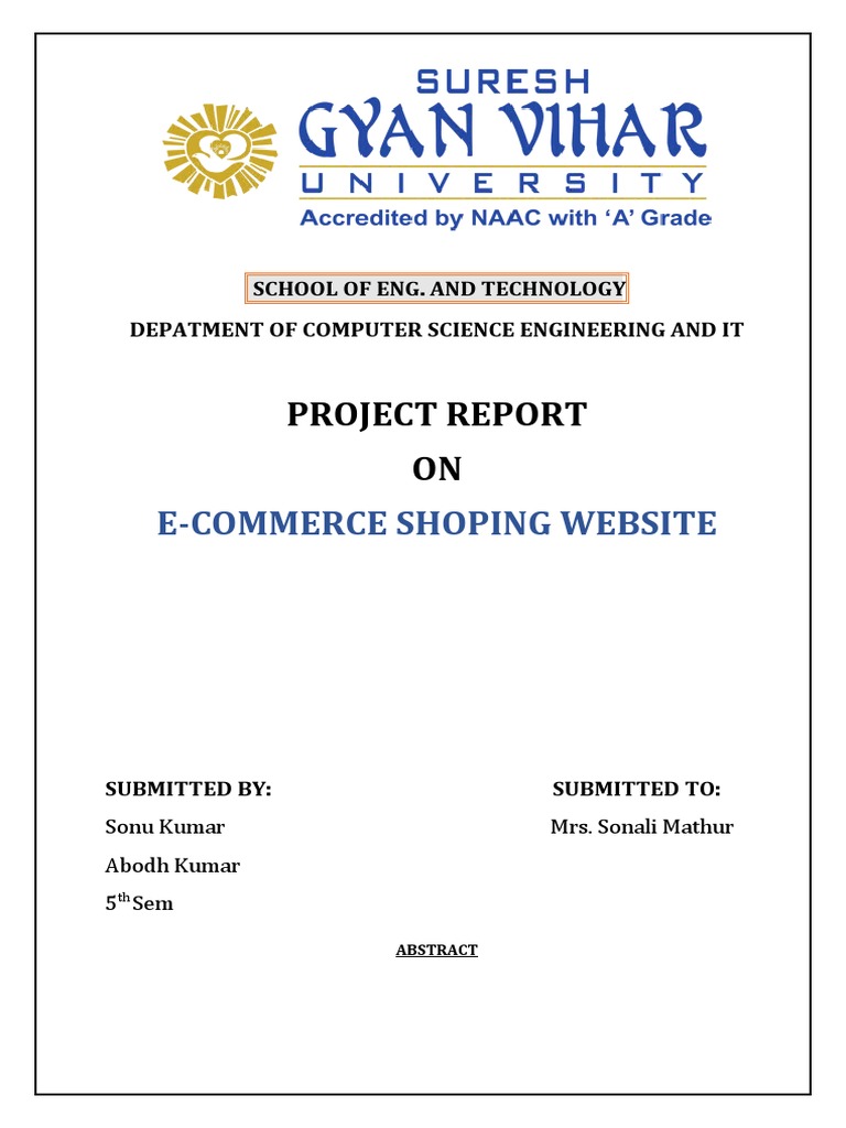 Project Report (E-Commerce) | PDF | World Wide Web | Internet & Web