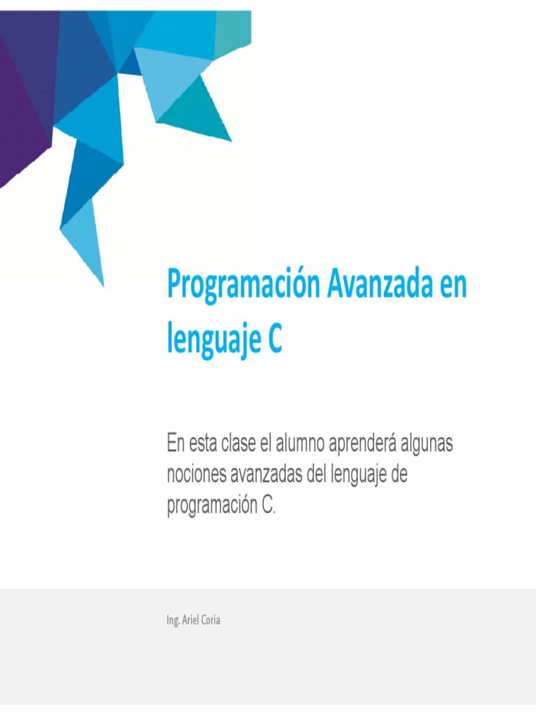 Clase 2 Programacion Avanzada en C | PDF | Puntero (Programación de ...