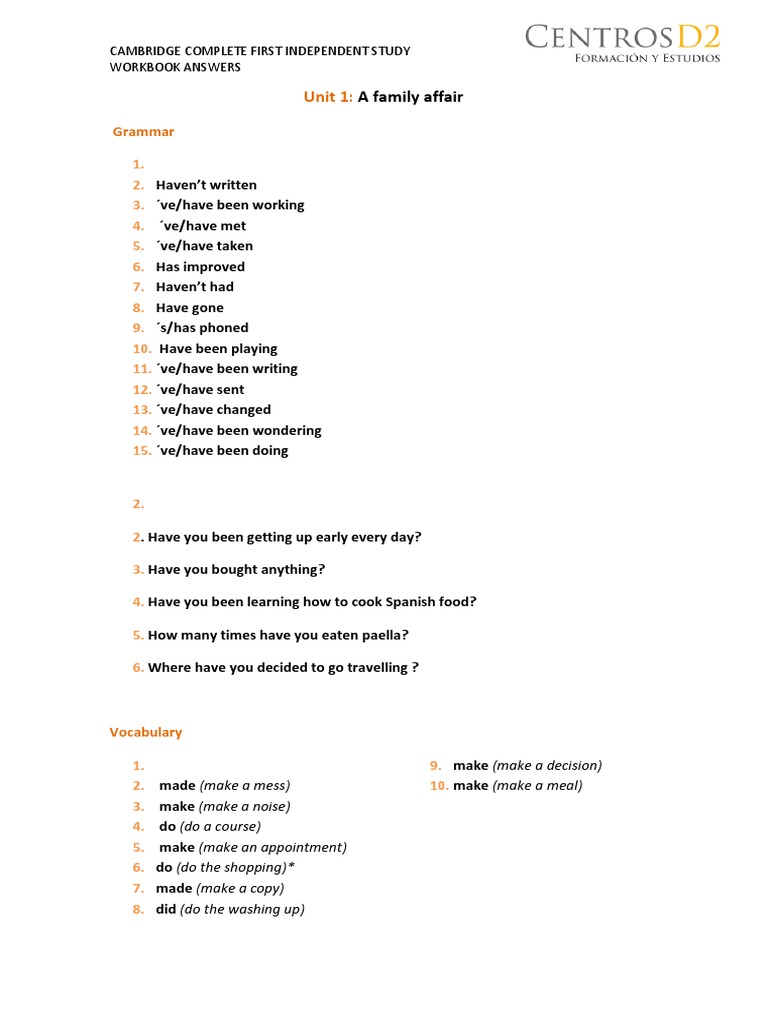 Answers and Explanations for Cambridge Complete First Independent Study ...