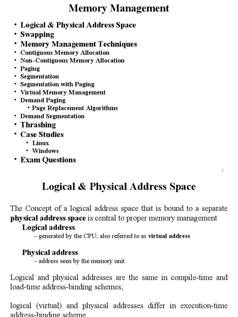 Memory Management Techniques | PDF | Software Engineering | Computer Architecture
