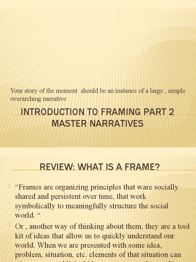 Introduction To Framing Part 2 | PDF | Parable | Framing (Social Sciences)