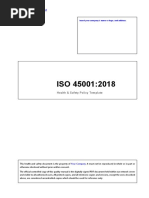 ISO 45001 2018 Occupational Health and Safety Manual Template Sample ...