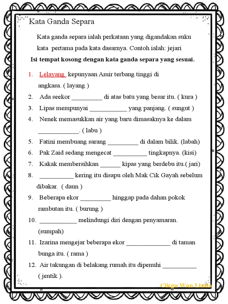 Kata Ganda Separa Tahun 3 | PDF