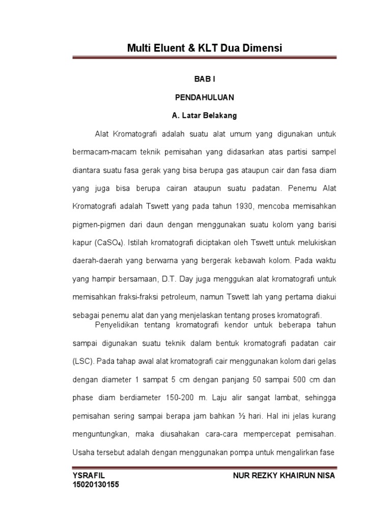 KLT Multi Eluen dan 2 Dimensi | PDF