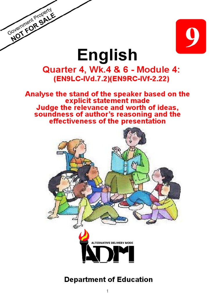 English: Quarter 4, Wk.4 & 6 - Module 4 | PDF | Pandemic | Knowledge