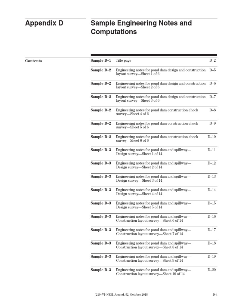 National Engineering Handbook - Part 645 - Construction Inspection - Appendix D - Sample ...
