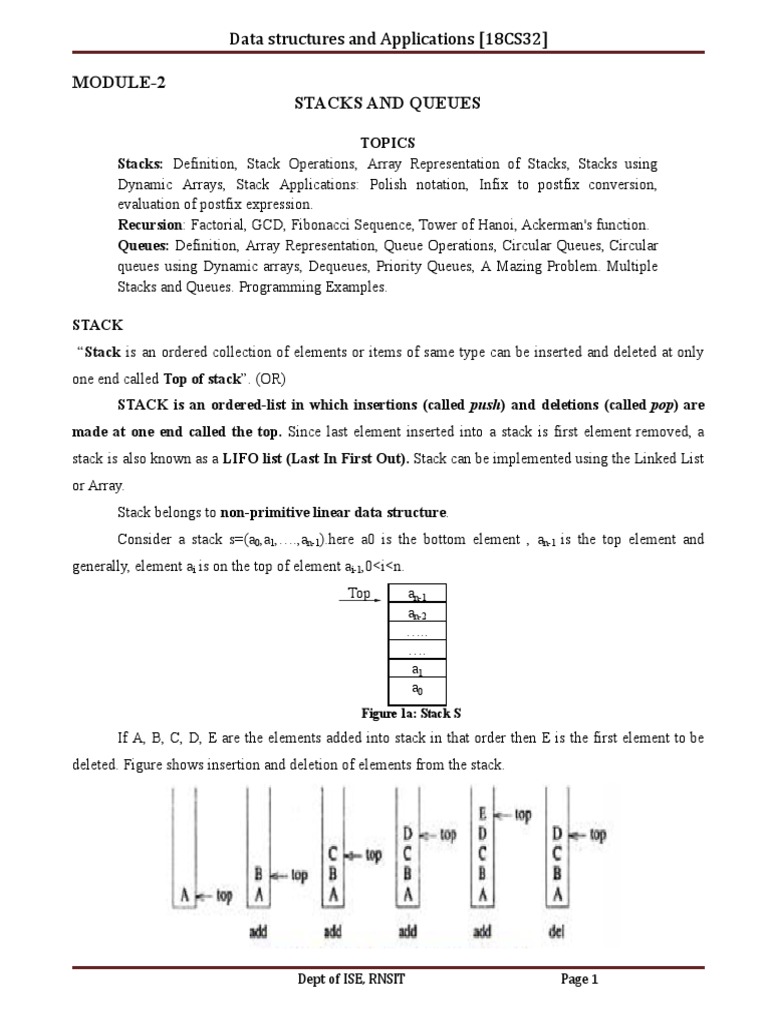 Data structures and Applications 18CS32 | PDF | Queue (Abstract Data Type) | Recursion