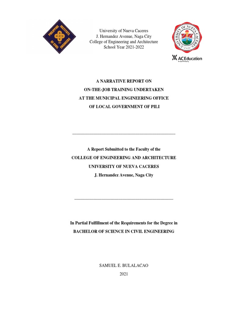 OJT Narrative Report: Civil Engineering | PDF | Leadership | Human Nature