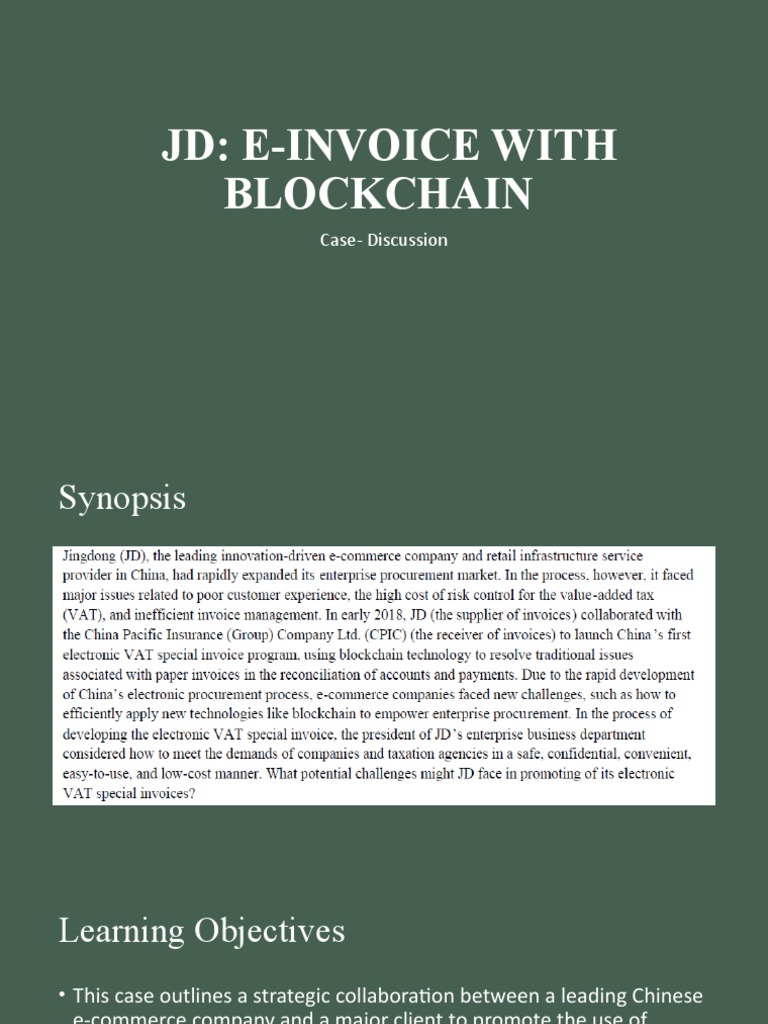 Case - JD-Invoice and Blockchain | PDF | Databases | Computing