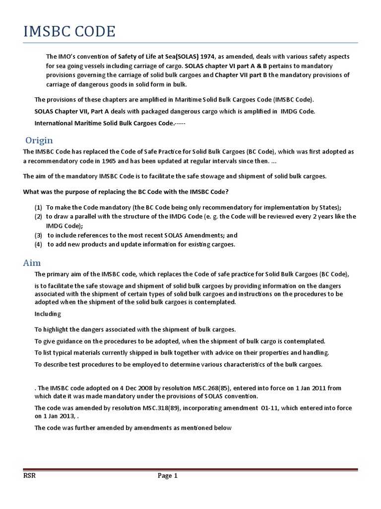 2.imsbc Code - 2M | PDF | Dangerous Goods | Cargo