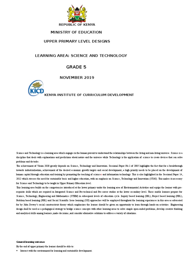 Grade 5 Science & Technology Curriculum | PDF | Learning | Science