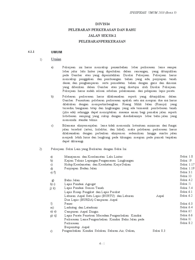 Spesifikasi Pelebaran Perkerasan Jalan Pdf