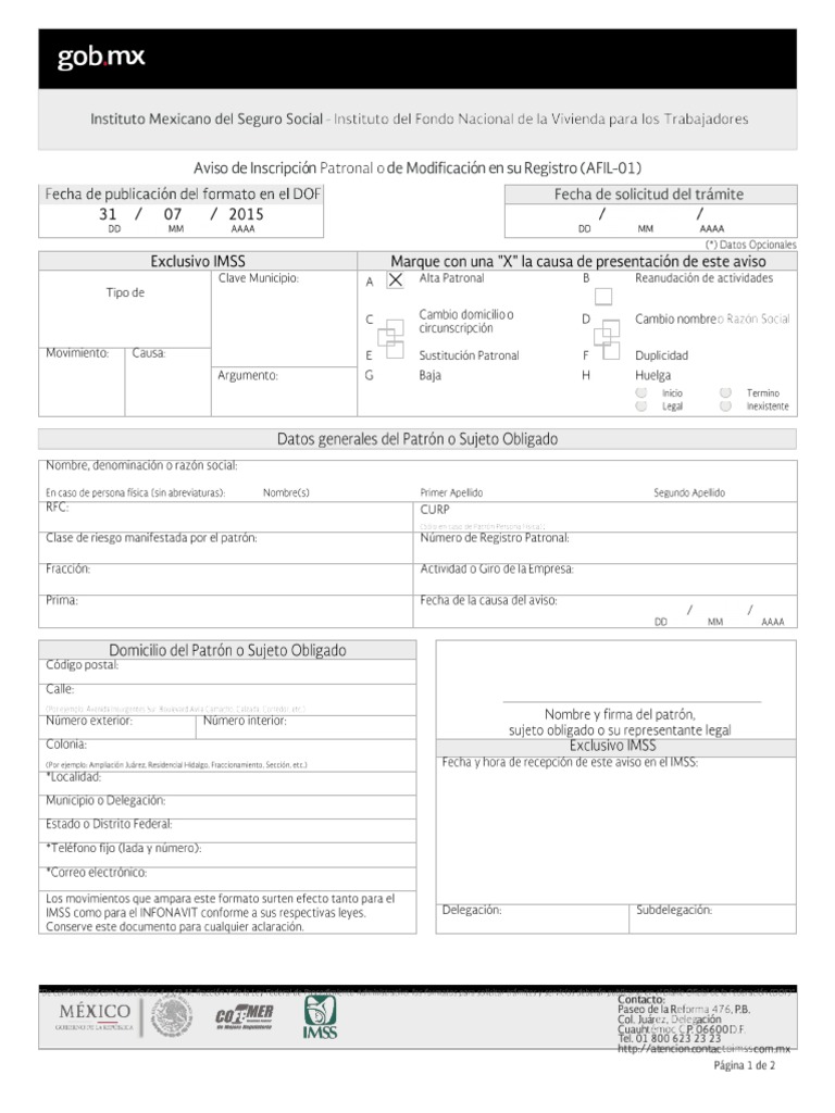 Afil-01 Imss | PDF Afil-01 Imss | PDF