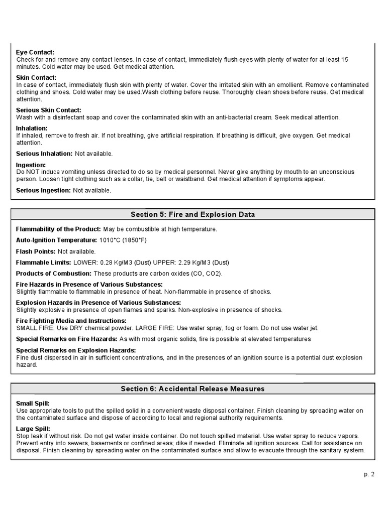 Instructions and Safety Information for Handling Citric Acid | PDF ...