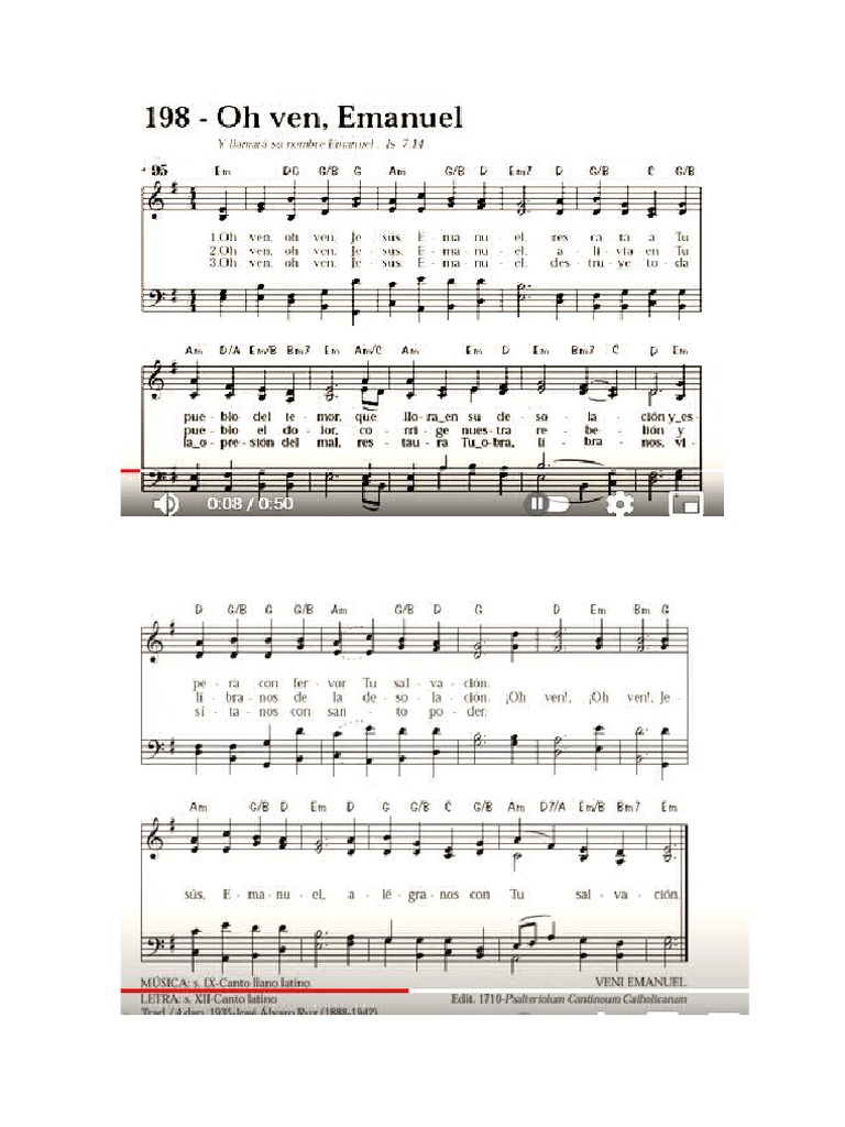 Partitura Oh Ven Emanuel | PDF