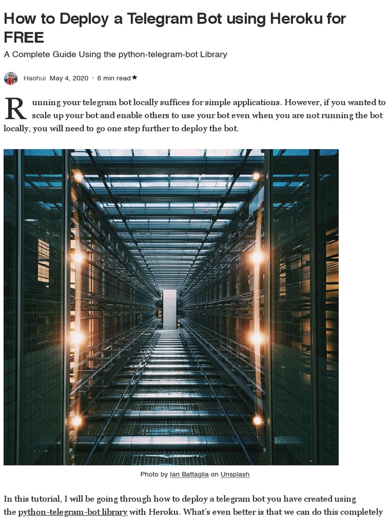 A Complete Guide Using The Python-Telegram-Bot Library: May 4, 2020 6 ...