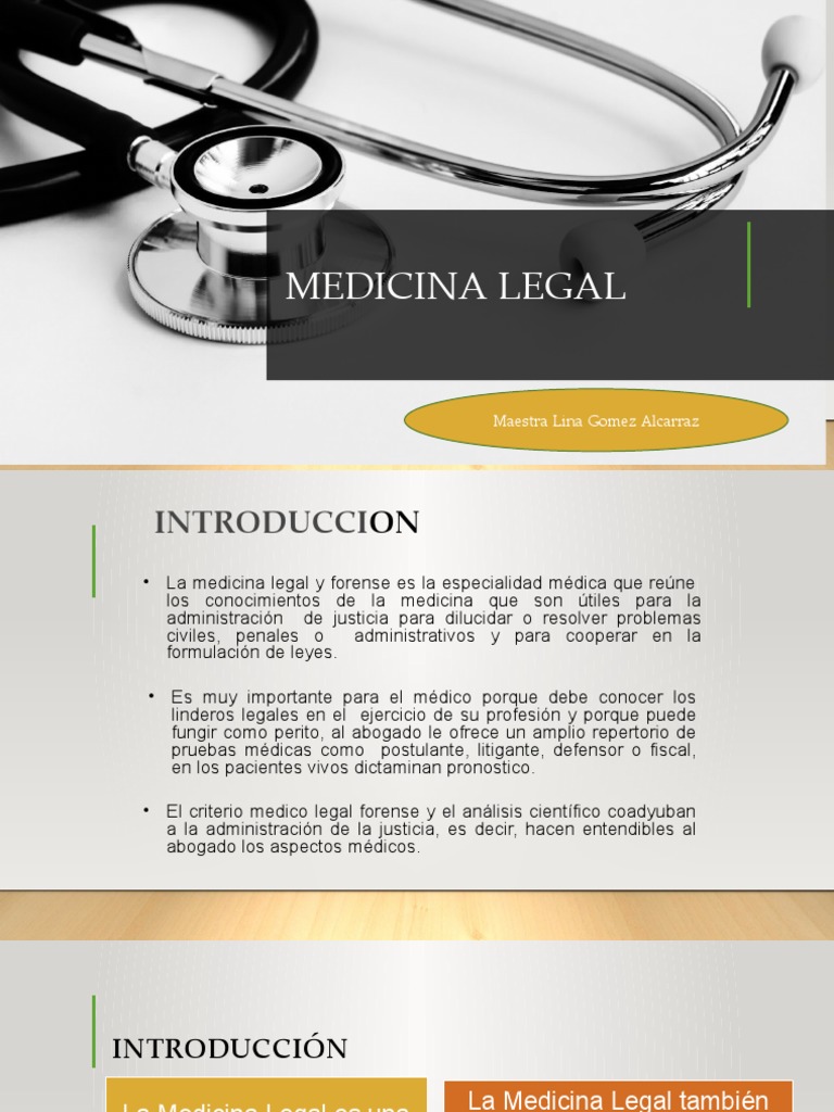 Introduccion A La Medicina Legal y Forense Unidad 2021 - II | PDF ...