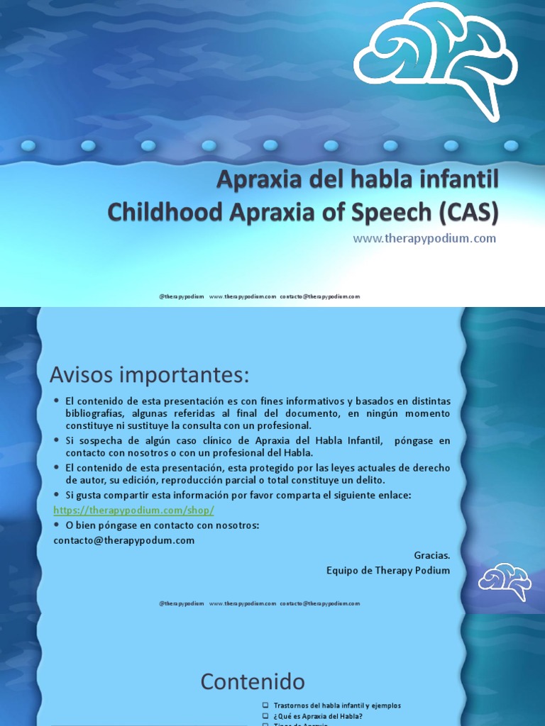 Apraxia Del Habla Infantil 3fofgm | PDF | Habla | Cognición