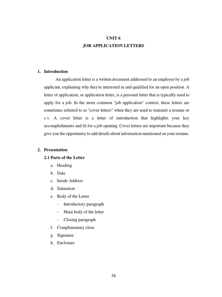 Job Application Letter Guide | PDF | Résumé