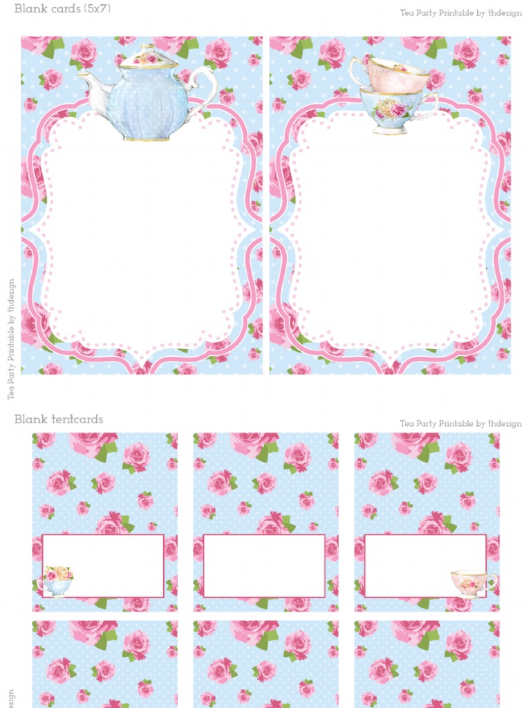 Free Birthday Tea Party Printables | PDF