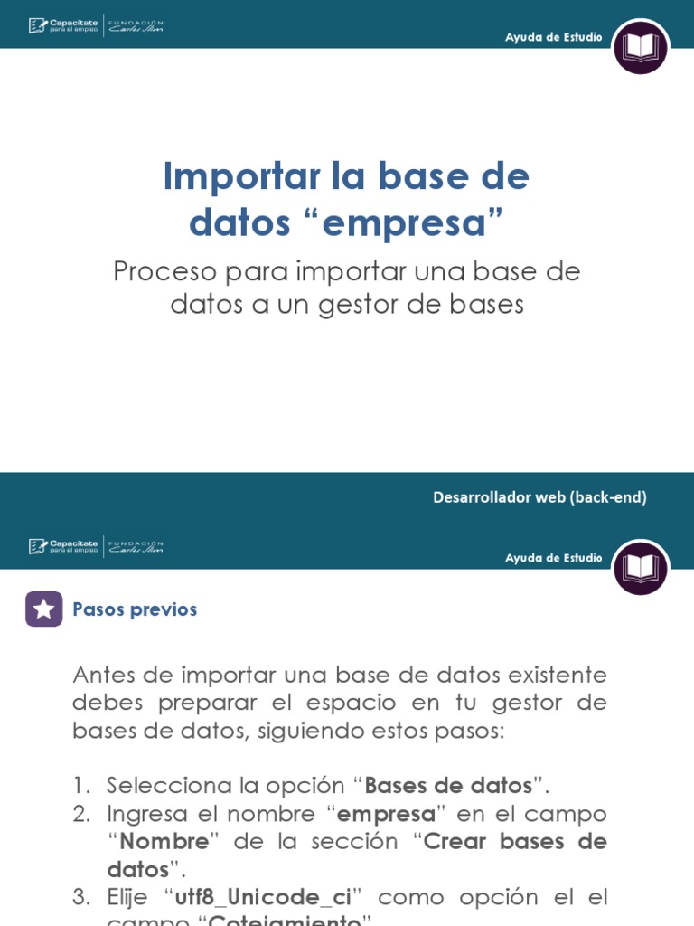Importar Base de Datos | PDF | SQL | Tecnologías de la información