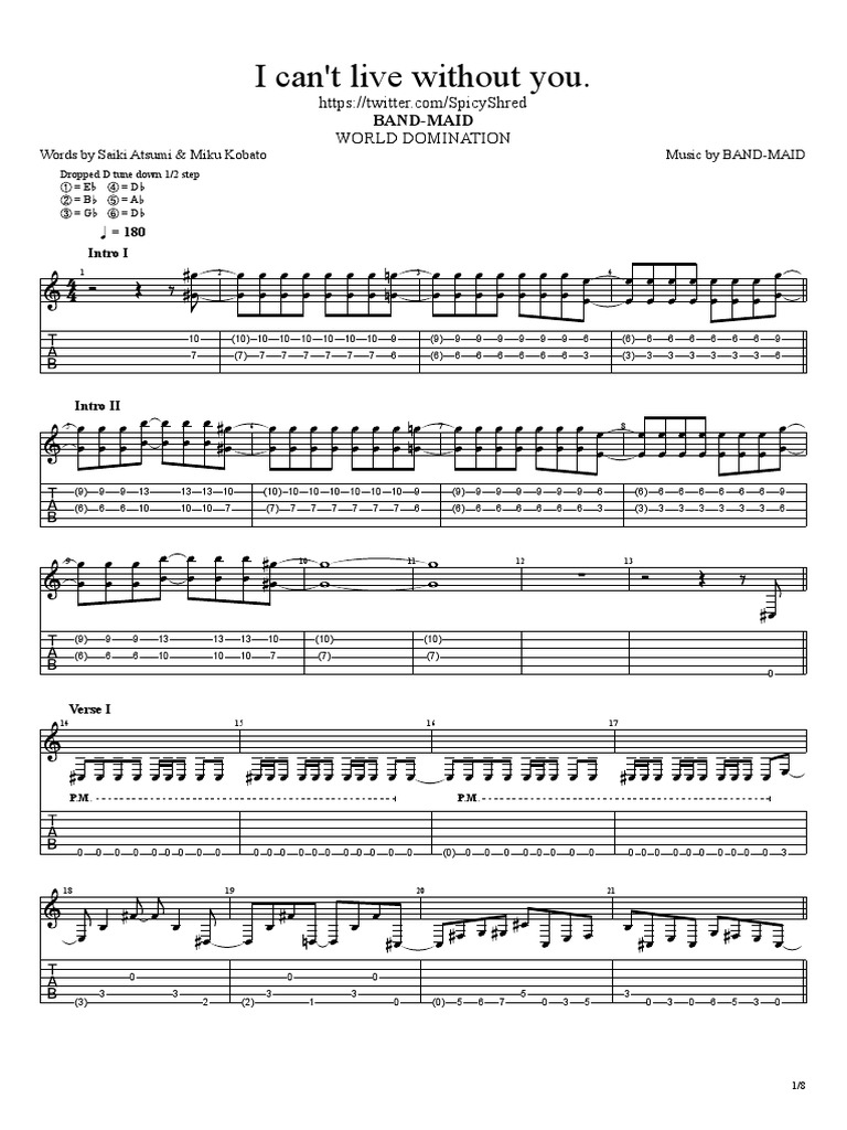 I Can't Live Without You - SpicyShred | PDF | Songs | Musical Compositions