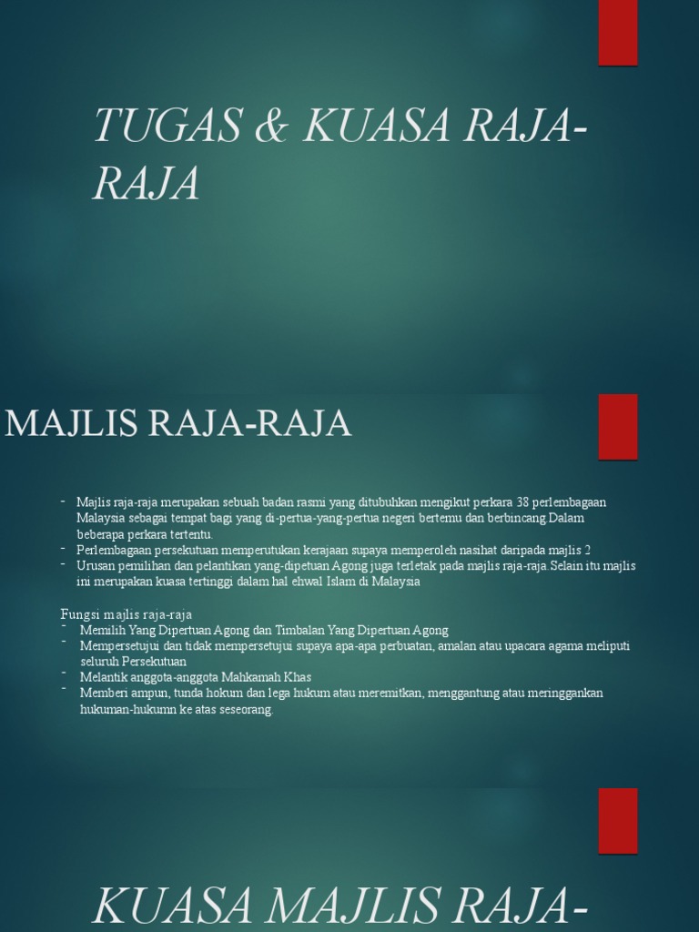 Tugas & Kuasa Raja-Raja | PDF