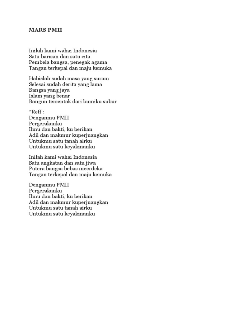 Mars PMII | PDF | Agama & Spiritualitas