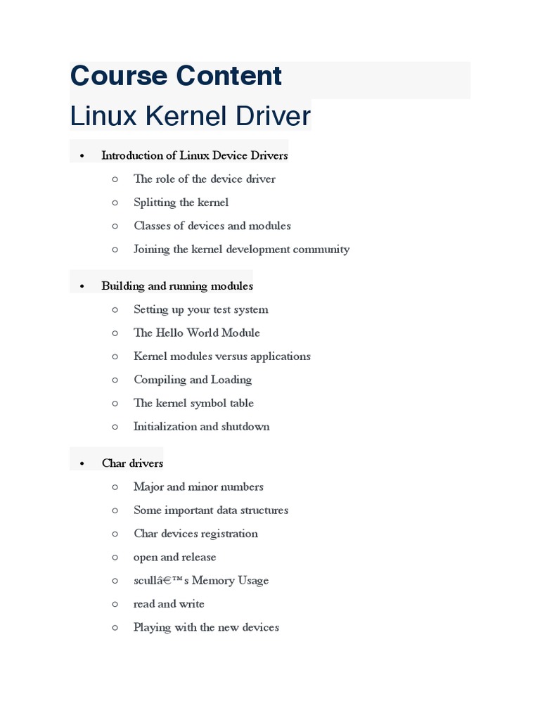 Linux Kernel Driver | PDF | Device Driver | Kernel (Operating System)