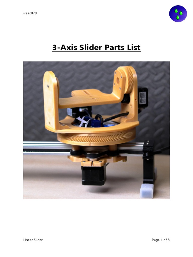3-Axis Slider Parts List | PDF | Screw | Electrical Connector