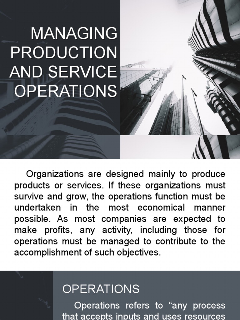 Managing Production and Service Operations | PDF | Factors Of ...