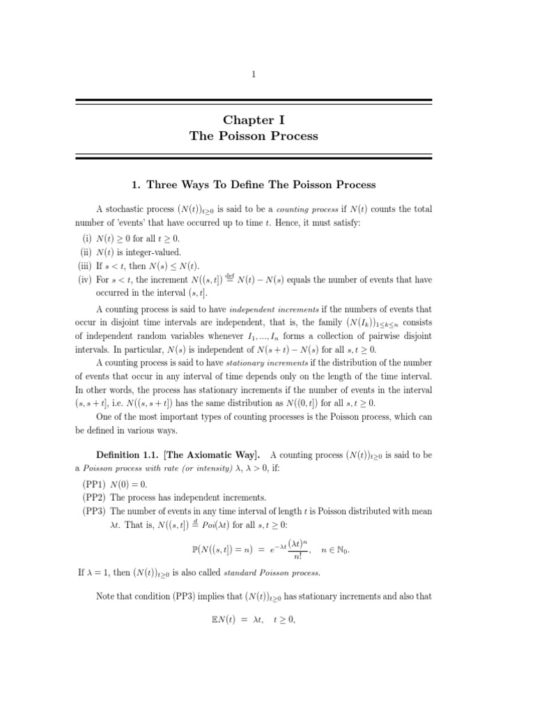 Three Ways To Define The Poisson Process | PDF | Teaching Mathematics ...
