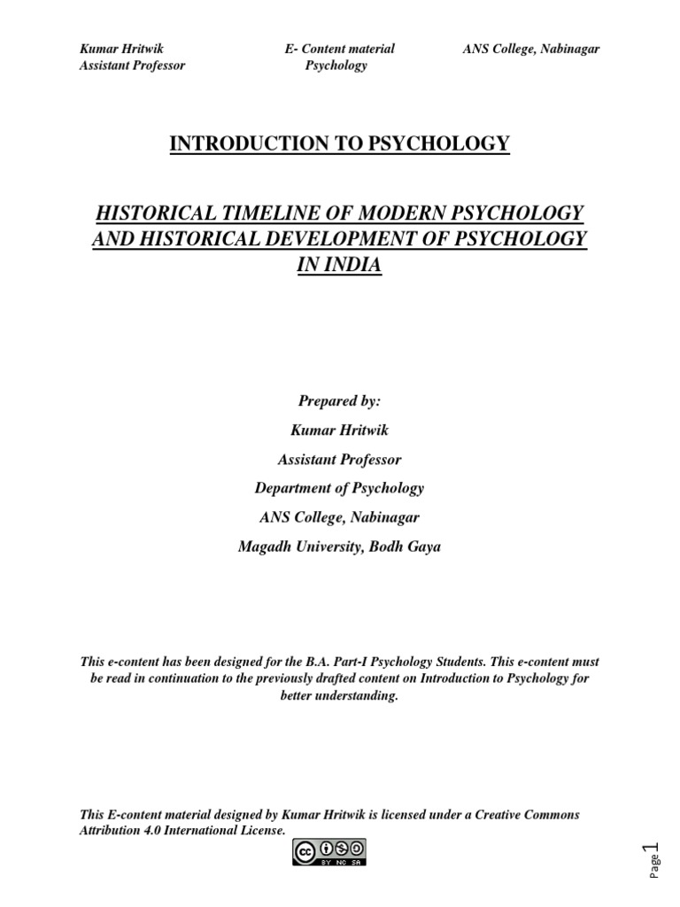 Historical Timeline of Psychology | PDF | Psychology | Mental Disorder